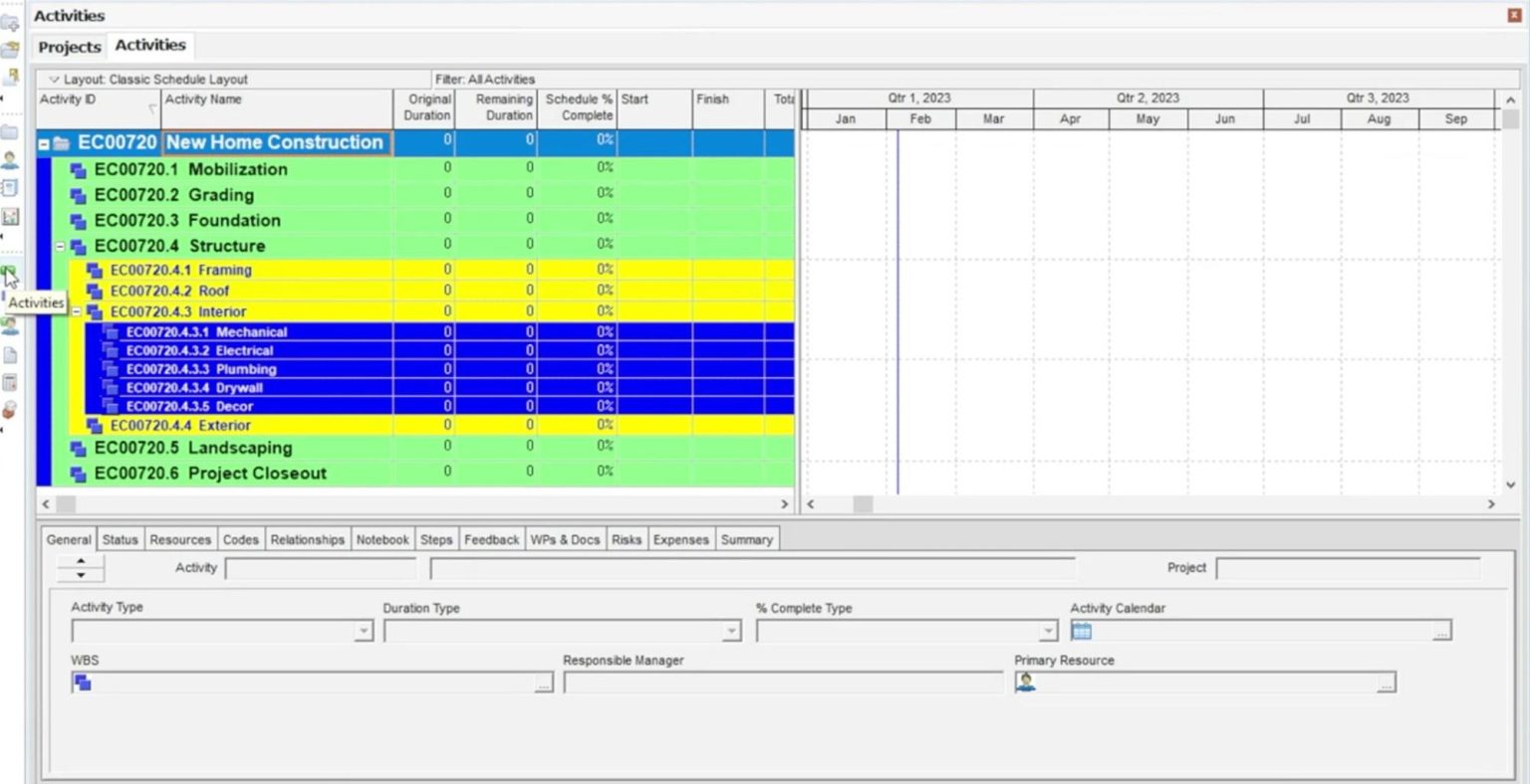 How to Add an Activity in Primavera P6