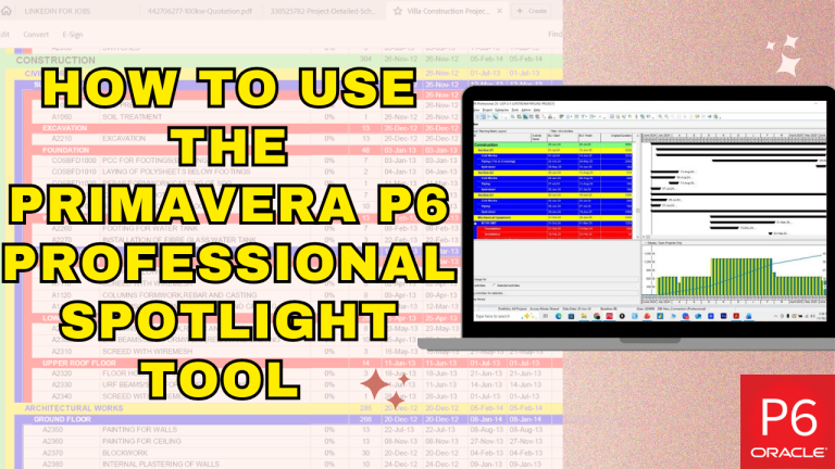 How to Use The Primavera P6 Professional Spotlight Tool to Highlight Tasks?